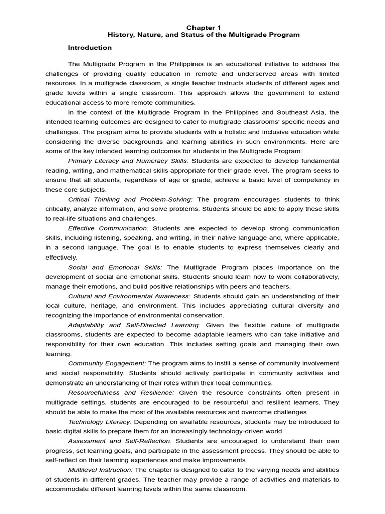 Teaching Multigrade Classes Updated IM | PDF | Differentiated ...