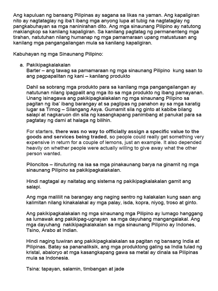 Ang Kapuluan NG Bansang Pilipinas Ay Sagana Sa Likas Na Yaman | PDF