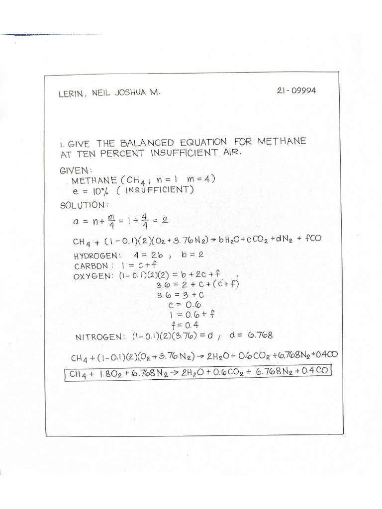 PSET 2 Combustion Lerin 3104 | PDF