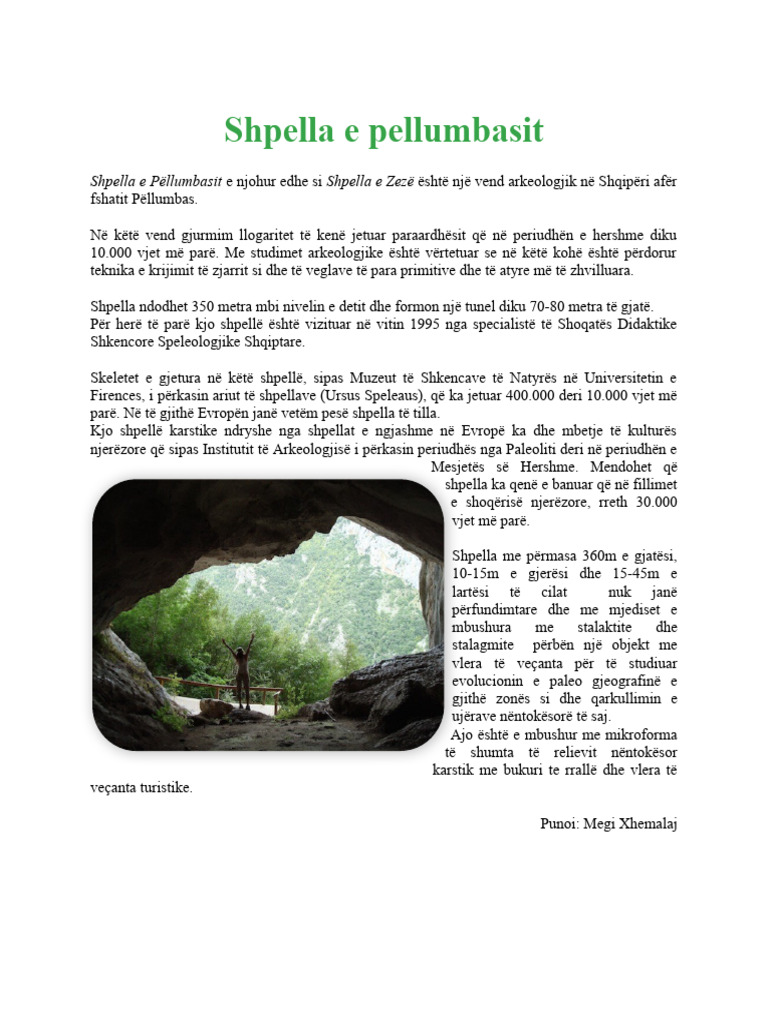 Shpella e Pellumbasit | PDF