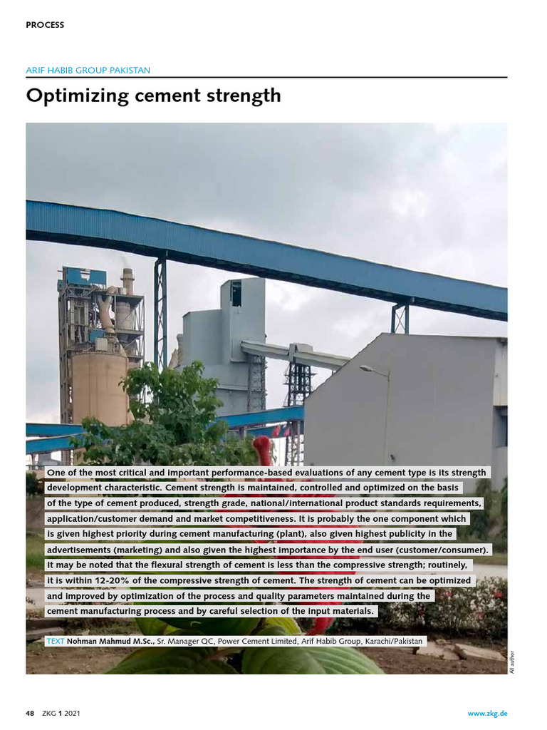 Cement Strength Optimization Guide | PDF | Cement | Limestone