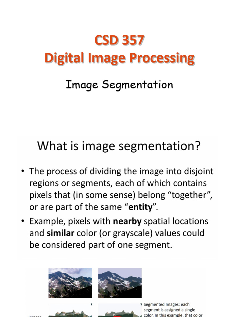 Lec24 25 ImageSegmentation | PDF
