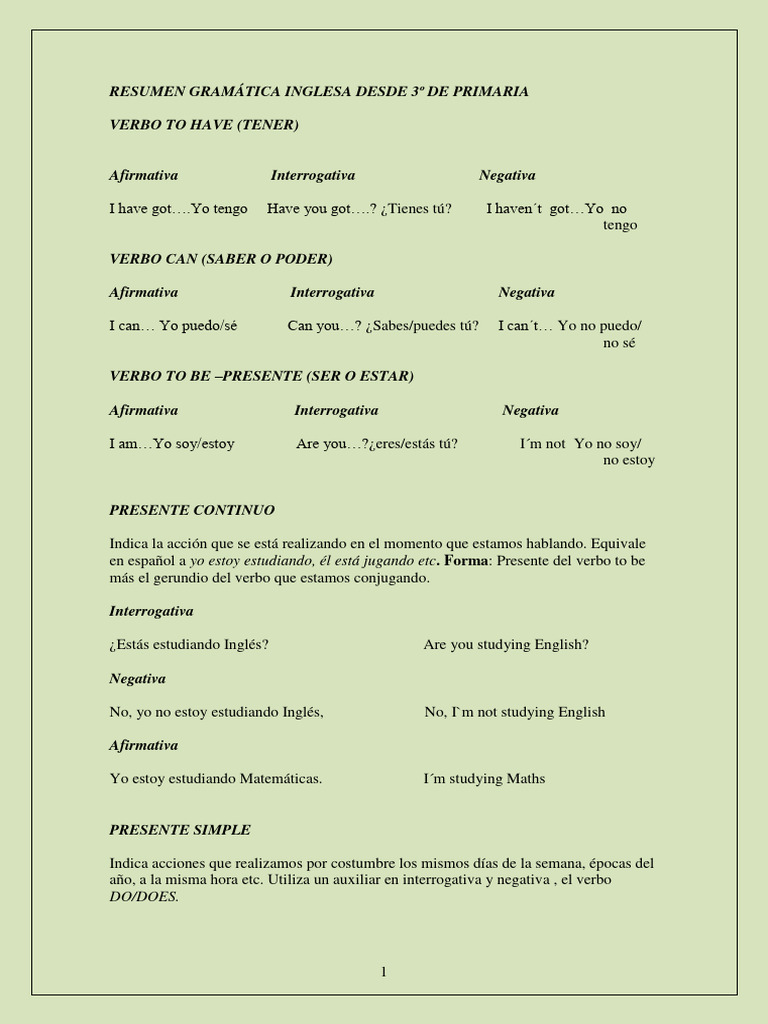 Gramatica Inglesa | PDF | Gramática inglesa | Gramática