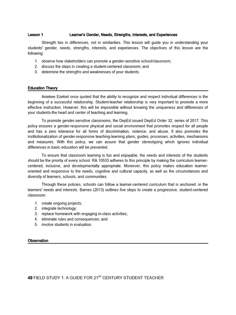 Chapter 3 | PDF | Differentiated Instruction | Teachers