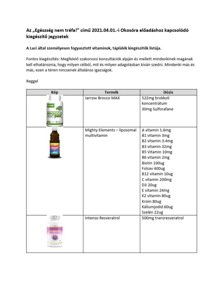 Az Egészség Nem Tréfa! Jegyzetek | PDF