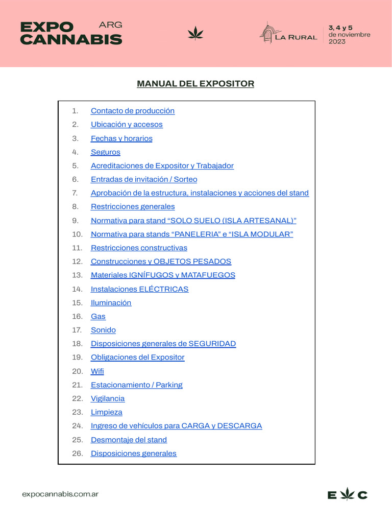 Manual Del Expositor - Expo Cannabis 2023 | PDF | Internet | Wifi