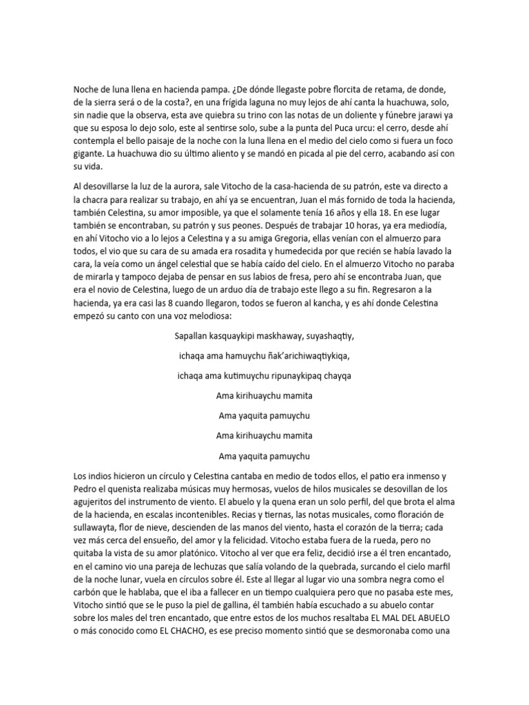 Noche de Luna Llena en Hacienda Pampa Terminado | PDF | Amor