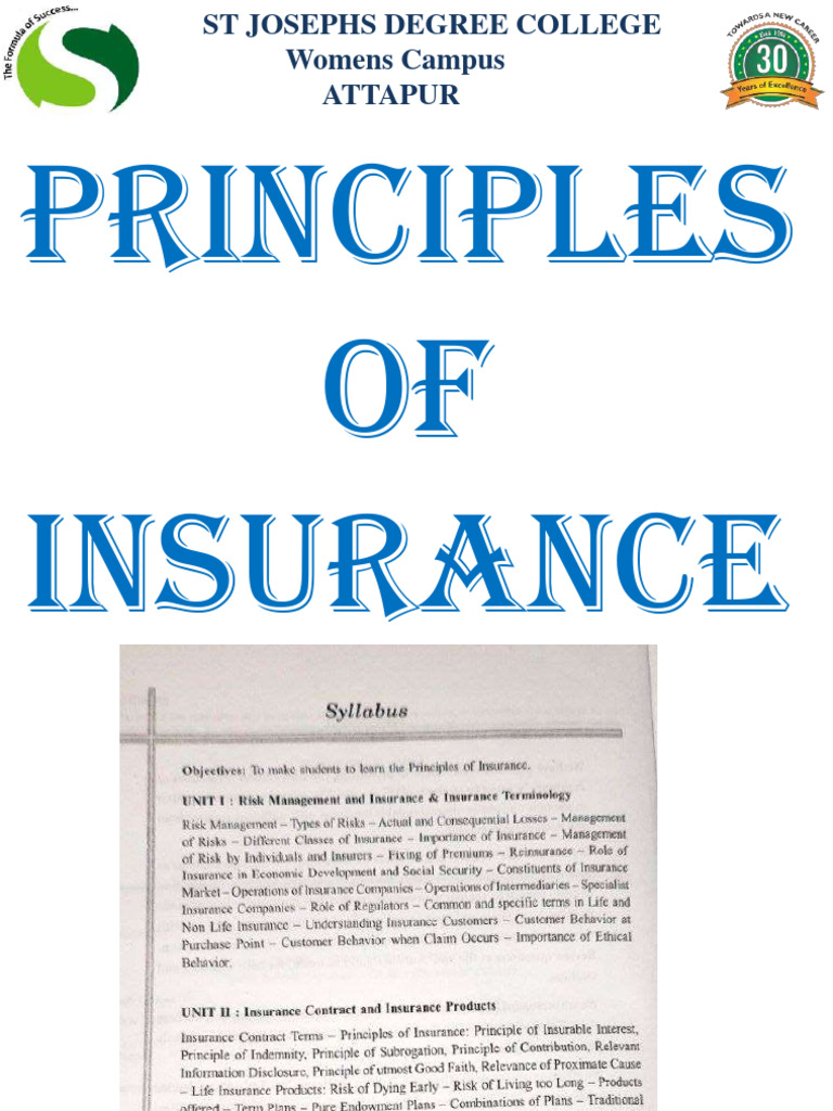 Principal of Insurance Unit Ii | PDF | Insurance | Home Insurance