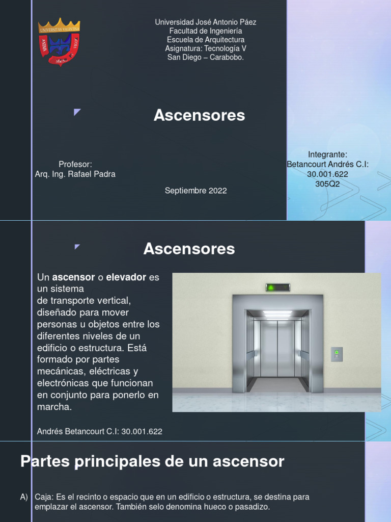 Andrés Betancourt Ascensor 305Q2 | PDF | Ascensor | Ingeniería mecánica