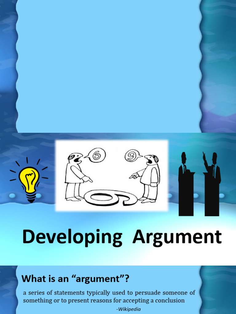 Developing Argument Skills in English: A Presentation | PDF