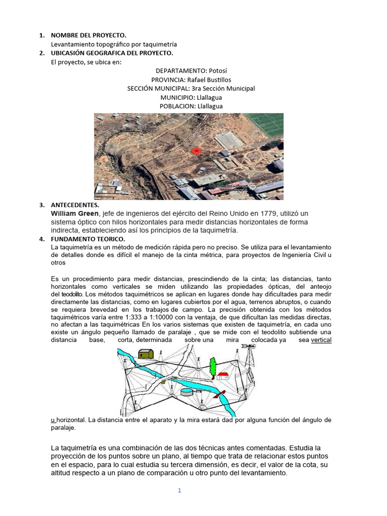 Levantamiento Topográfico por Taquimetría | PDF