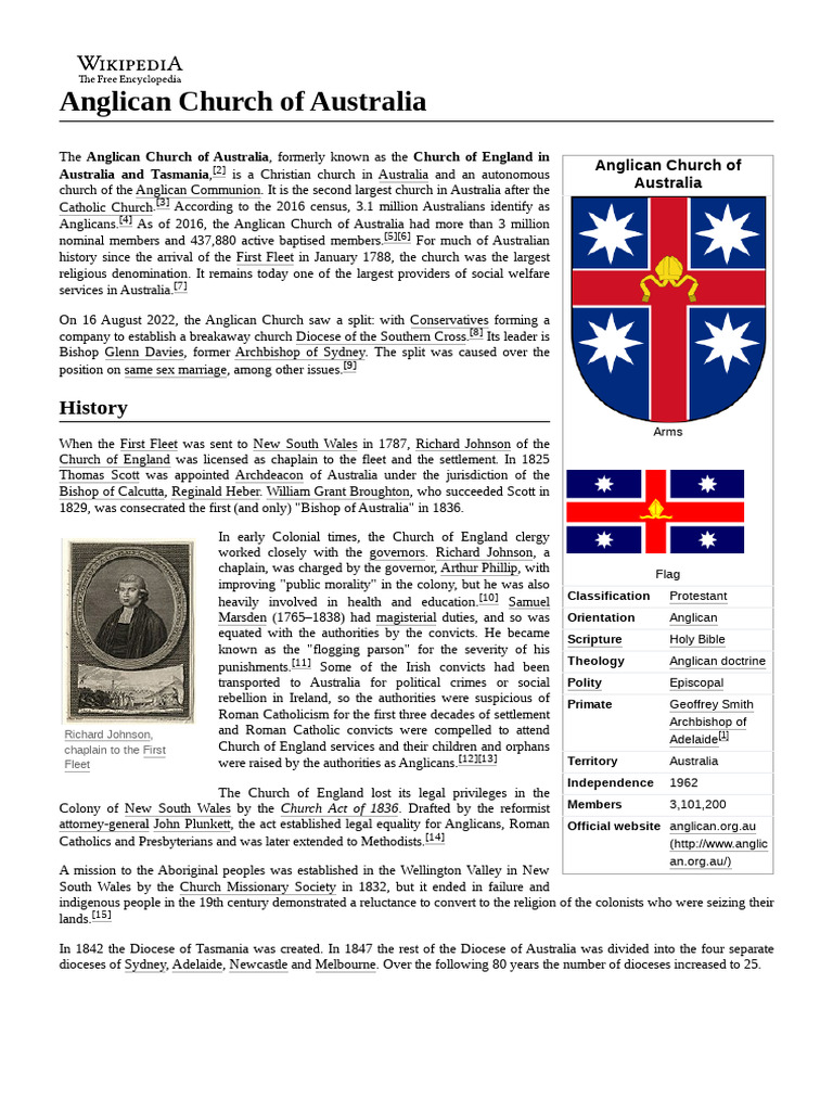 Anglican Church of Australia | PDF | Protestant Denominational Families ...