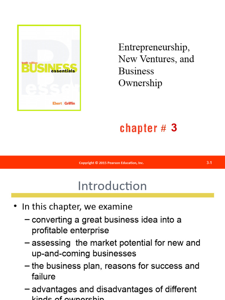 Chapter 3 Entrepreneurship, New Ventures, and Business Ownership | PDF ...