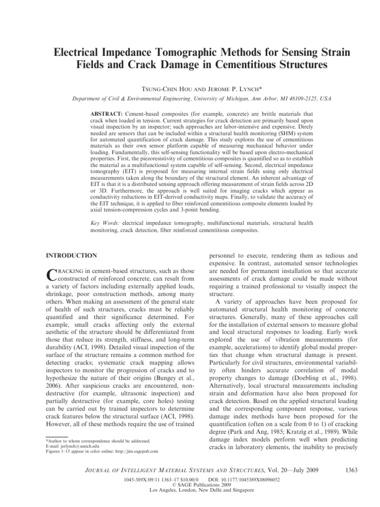 Electrical Impedance Tomographic Methods For Sensing Strain Fields and Crack Damage in ...
