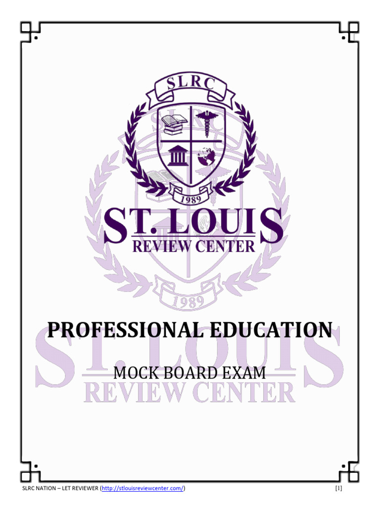 Professional Education: Mock Board Exam | PDF | Learning | Educational ...