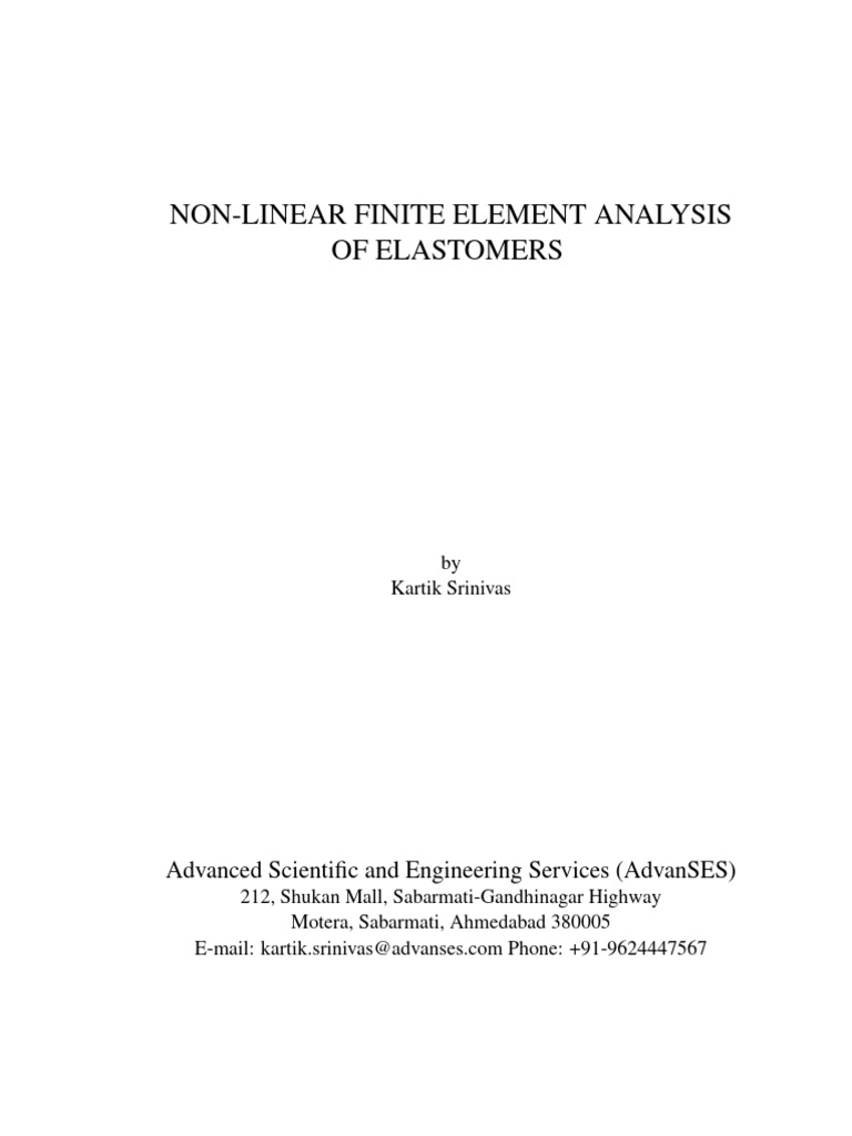 Non Linear FEA of Elastomers | PDF | Deformation (Engineering) | Least ...