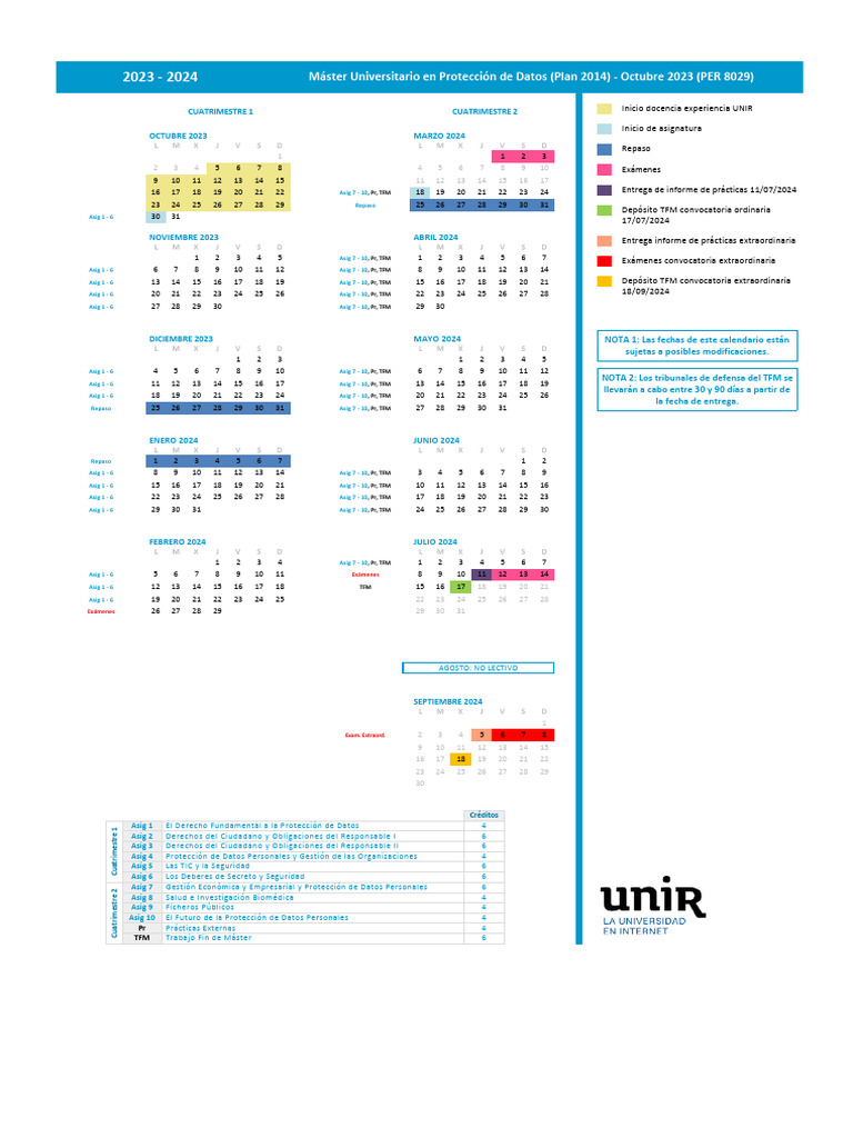Calendario MASTER | PDF