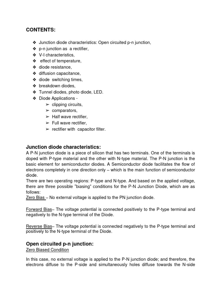 ADE Unit 1 | PDF | P–N Junction | Rectifier