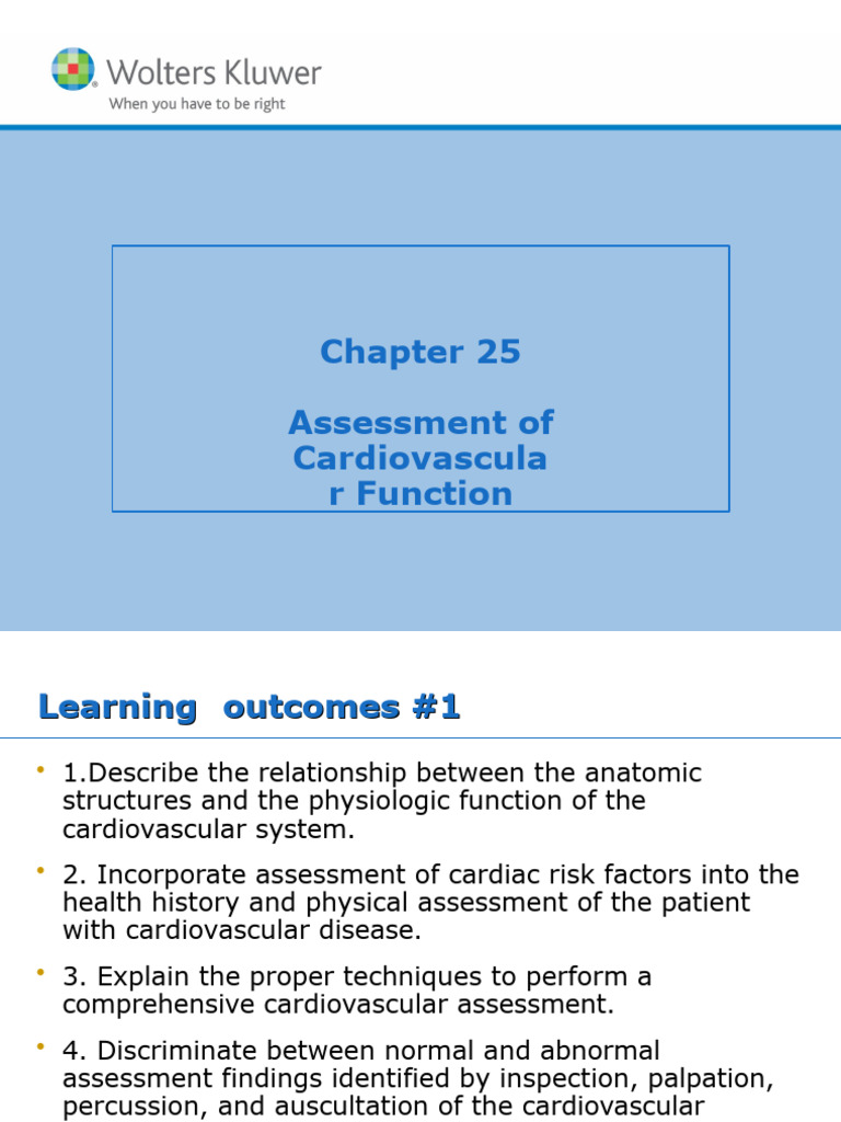 Chapter 22 Assessment of Cardiovascualr Systeam | PDF | Heart | Cardiac ...
