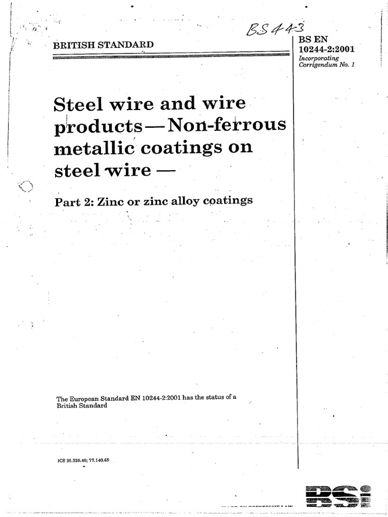 BS en 10244 - 2 2001 | PDF