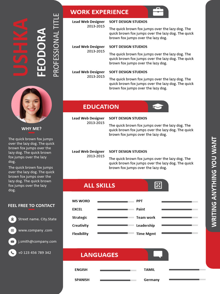 Template CV 1 Page | PDF | Human Communication | Cyberspace