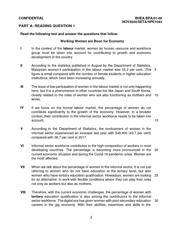 Exam Preparation 1 - Reading Comprehension | PDF | Workforce | Mahatma ...