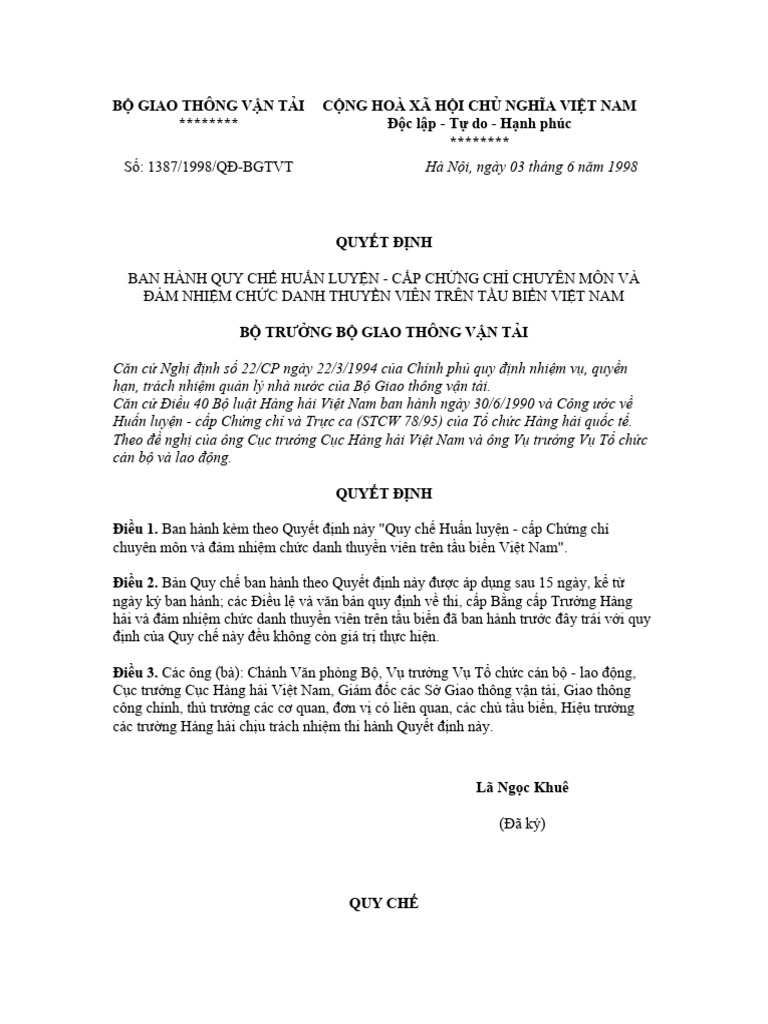 STCW 95 Vietnam | PDF