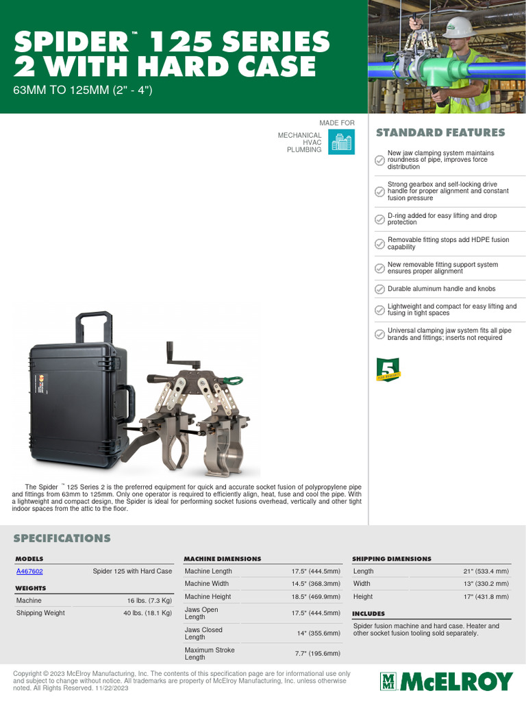 Spider 125 Series 2 With Hard Case en | Download Free PDF | Pipe (Fluid ...
