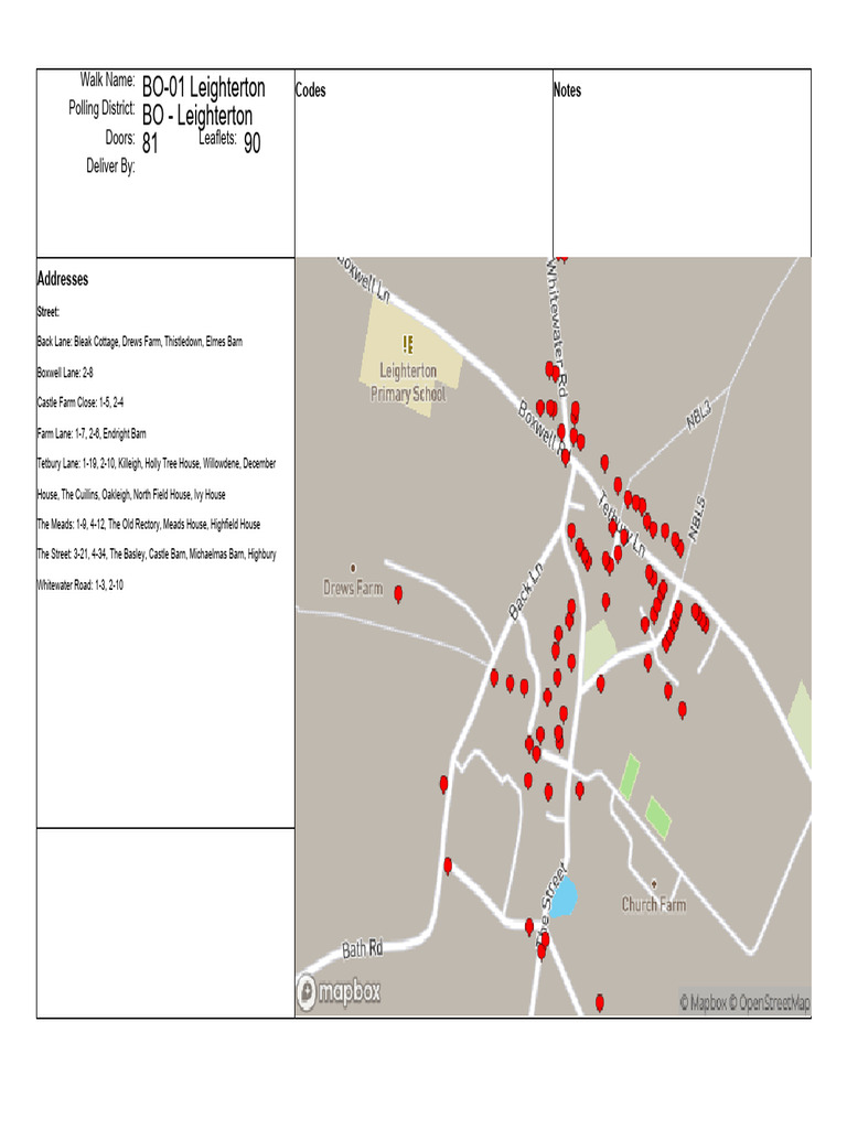 Leighterton Walk and Address Details | PDF