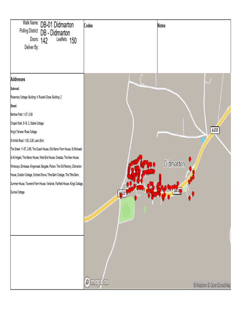 Didmarton Door-to-Door Delivery Plan | PDF | Residential Buildings ...