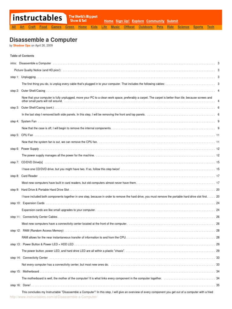Disassemble A Computer | PDF | Computer Hardware | Electrical Connector