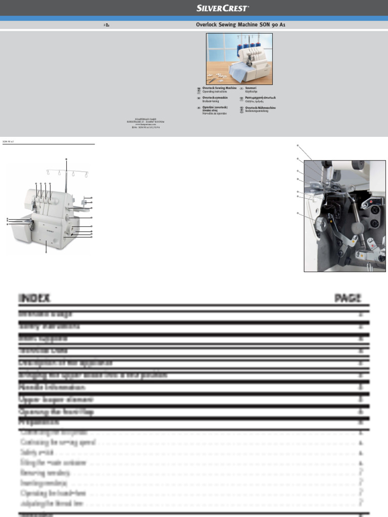 SilverCrest SON 90 A1 Sewing Machine | PDF | Seam (Sewing) | Sewing Machine