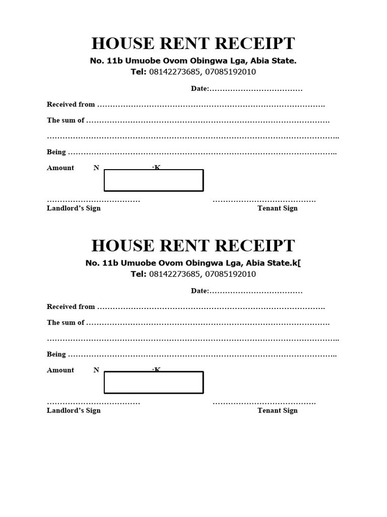 House Rent Receipt | PDF