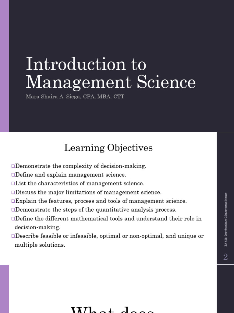 Introduction To Management Science | PDF | Science | Decision Making Introduction To Management Science | PDF | Science | Decision Making