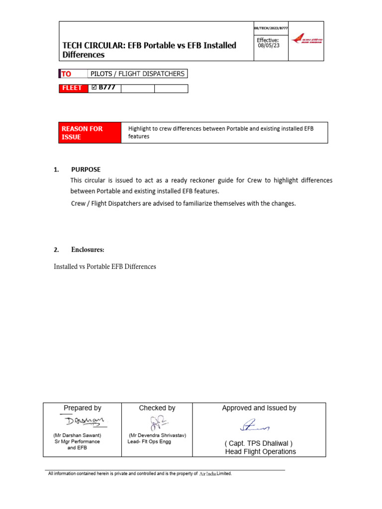 B777 Portable EFB Differences Circular | PDF | Instrument Flight Rules ...