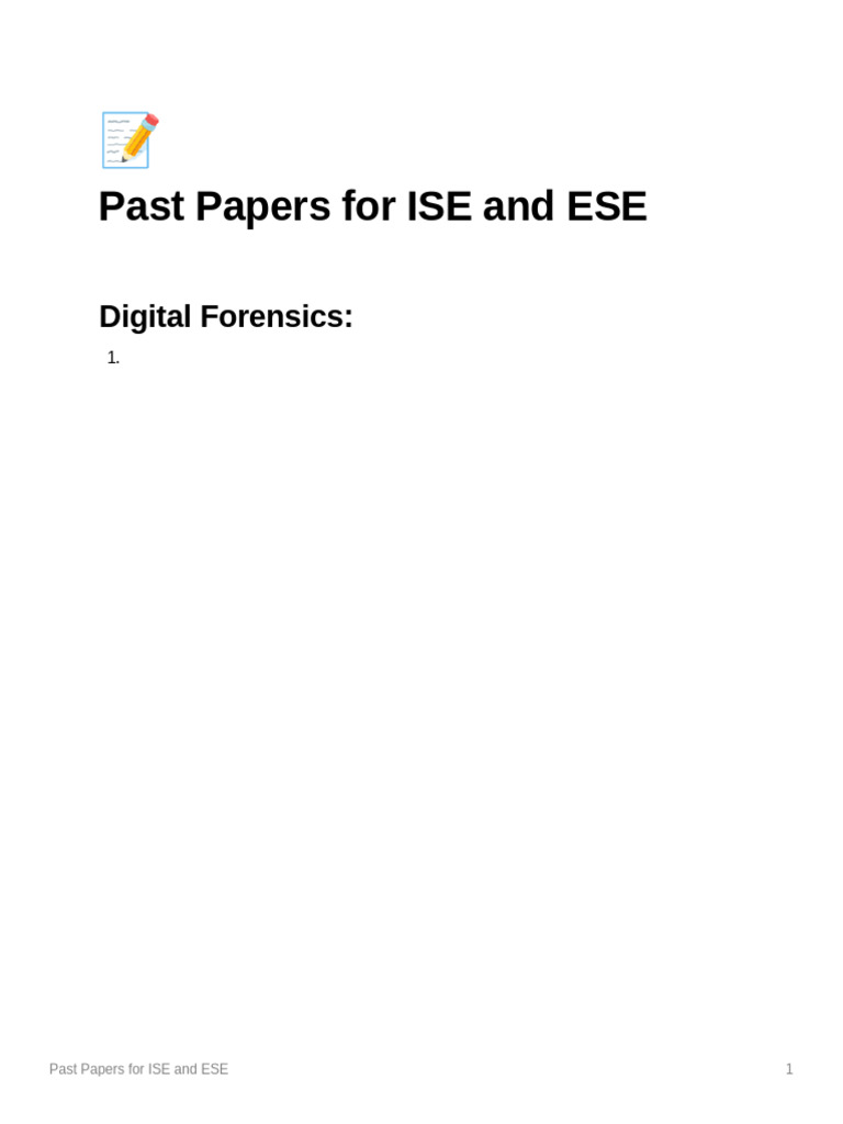 Past Papers For ISE and ESE | PDF