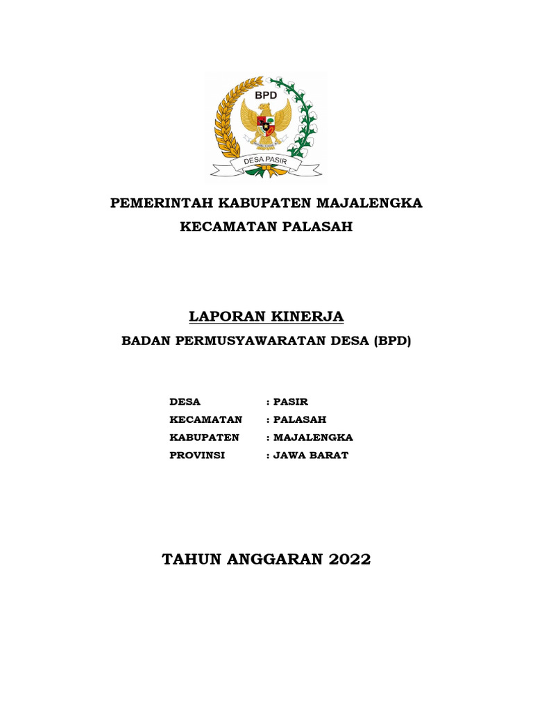 Contoh Lap. Kinerja BPD-1 | PDF