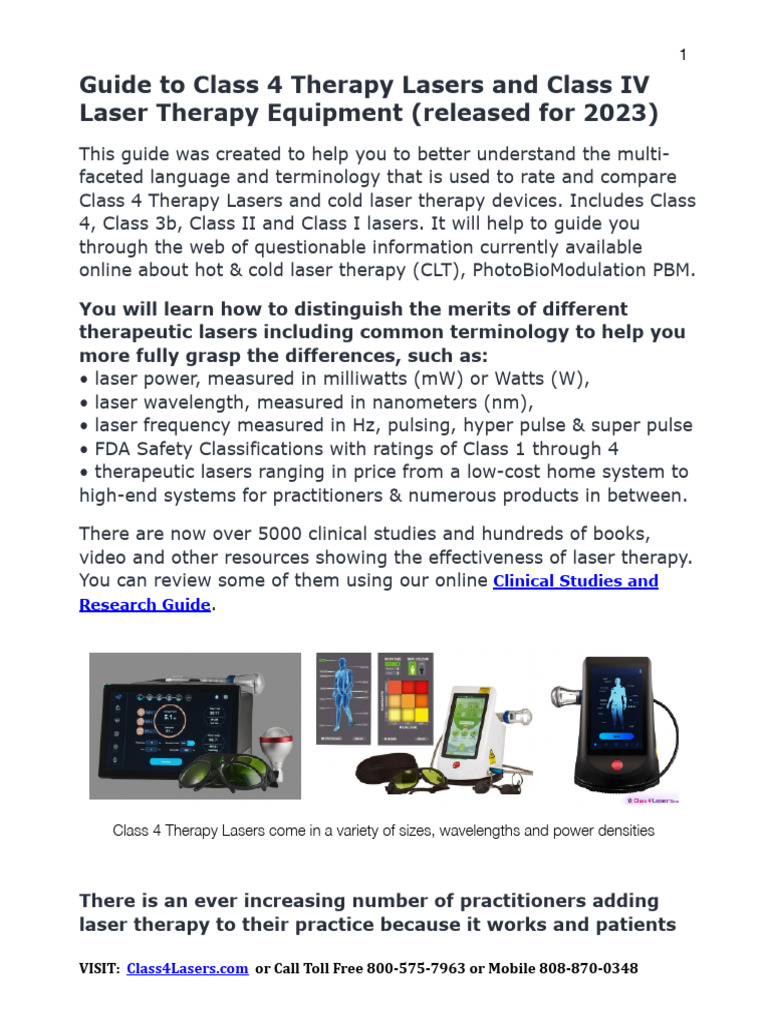 Class 4 Laser Therapy Guide 2023 | PDF | Laser | Infrared