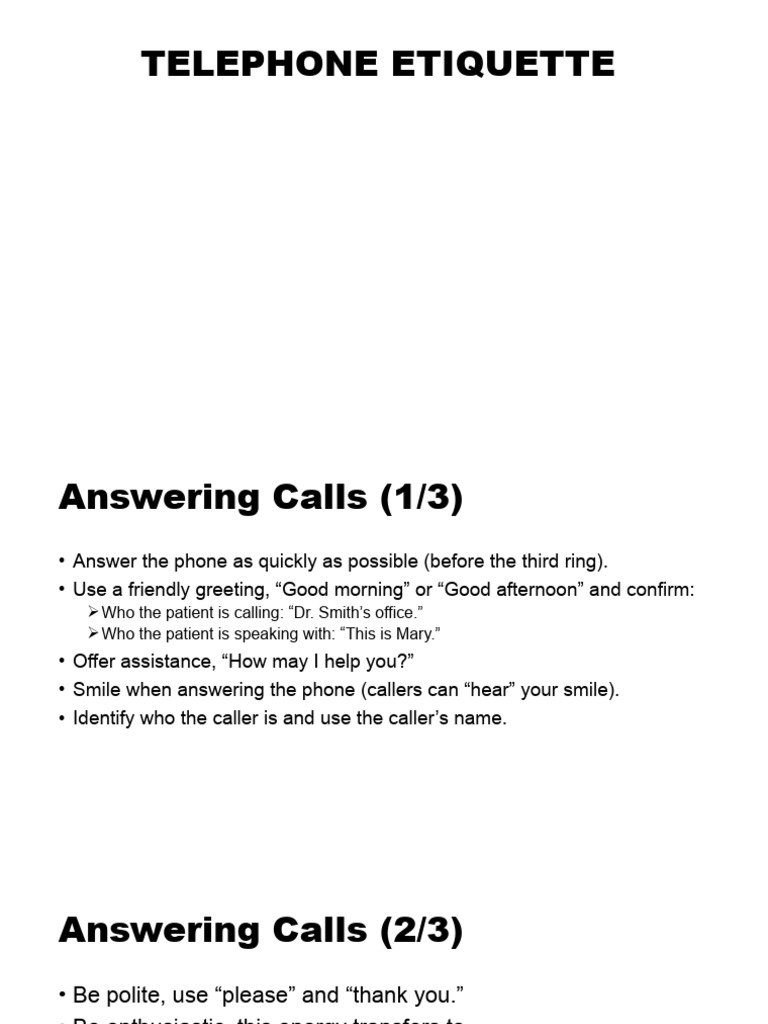 On Telephone Etiquette | PDF | Voicemail