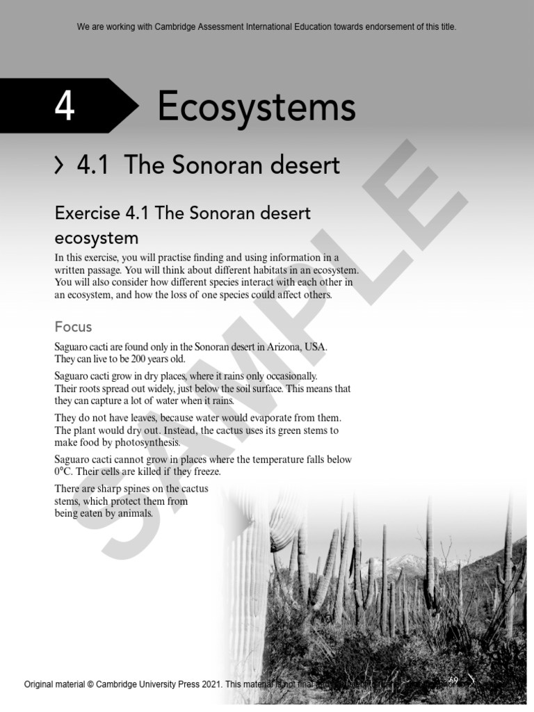 Cambridge WB8 Science 4.1 | PDF | Desert | Organisms