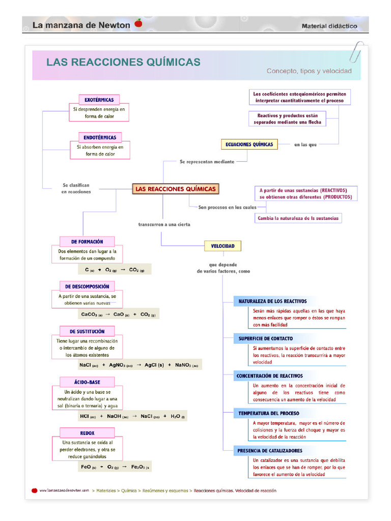 Resumen Grafico de Reacciones Químicas | PDF