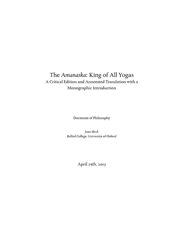 Birch 2013 The Amanaska | PDF | Kundalini Yoga | Meditation