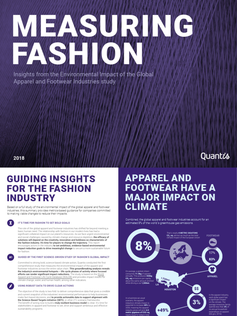 Measuringfashion Globalimpactstudy Quantis 2018 | PDF | Life Cycle ...