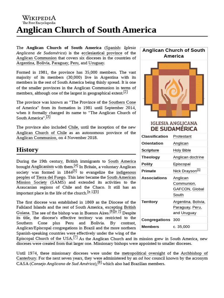 Anglican Church of South America | PDF | Christian Denominational ...