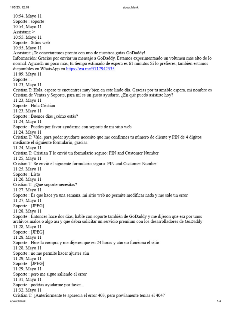 Soporte Go Daddy Pdf Telecomunicaciones Ingeniería Informática