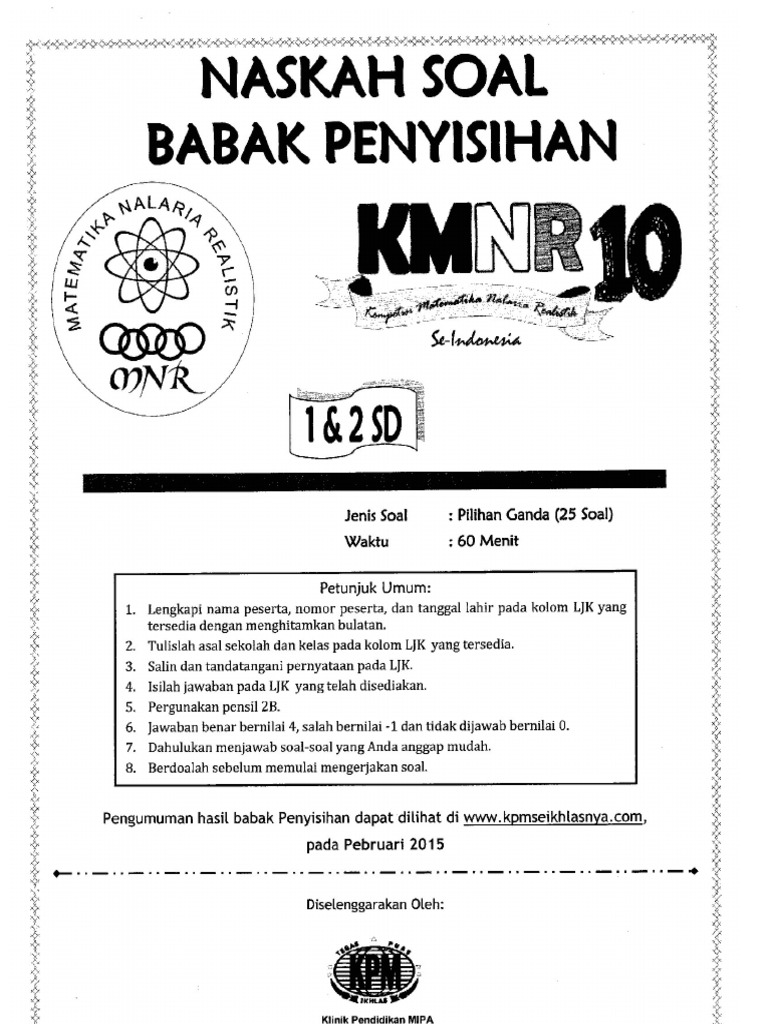 KMNR 2015 Kelas 1 - 2 | PDF
