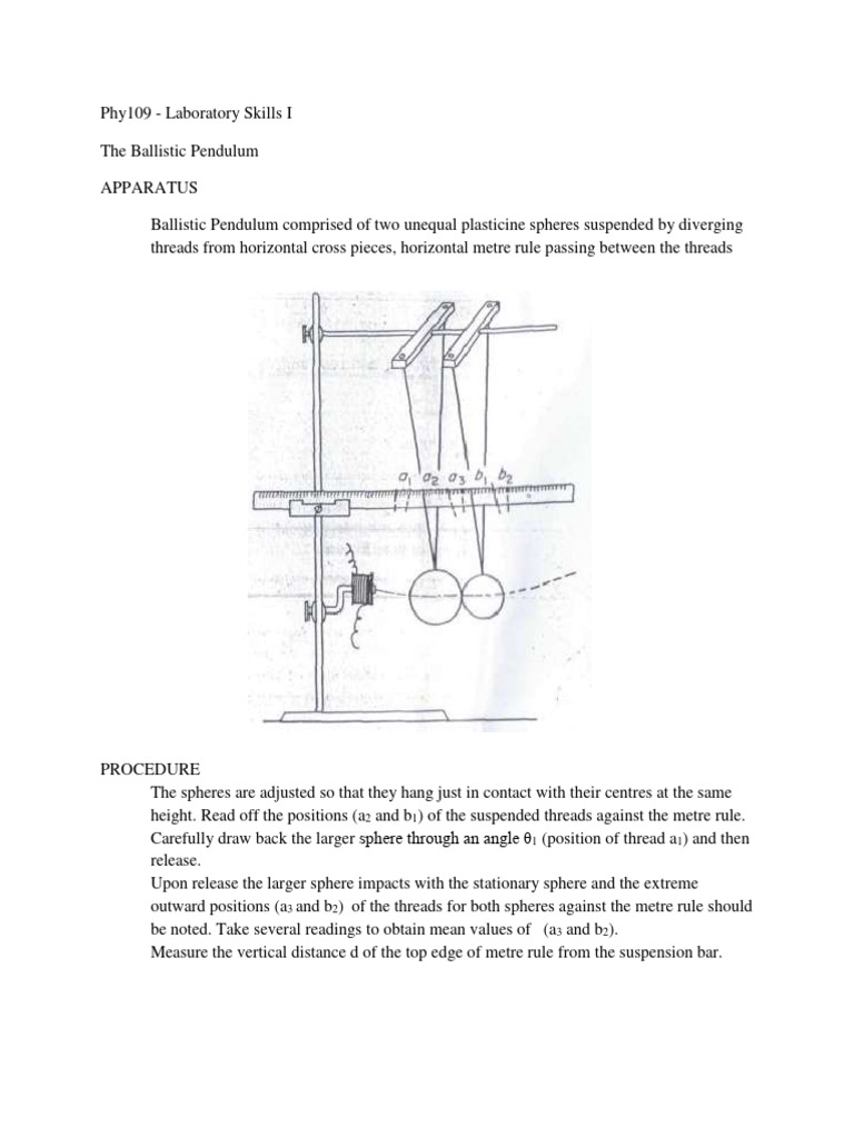 Lab - Ballistic Pendulum | PDF | Quantity | Metrology