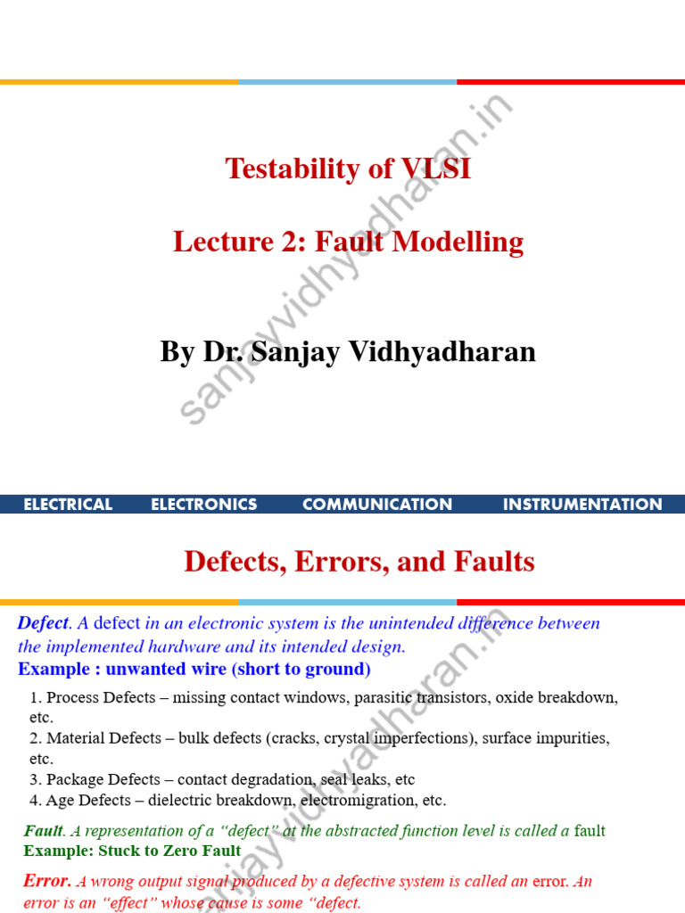 Lecture 02 - Fault Modelling | PDF | Electronics | Electronic Circuits