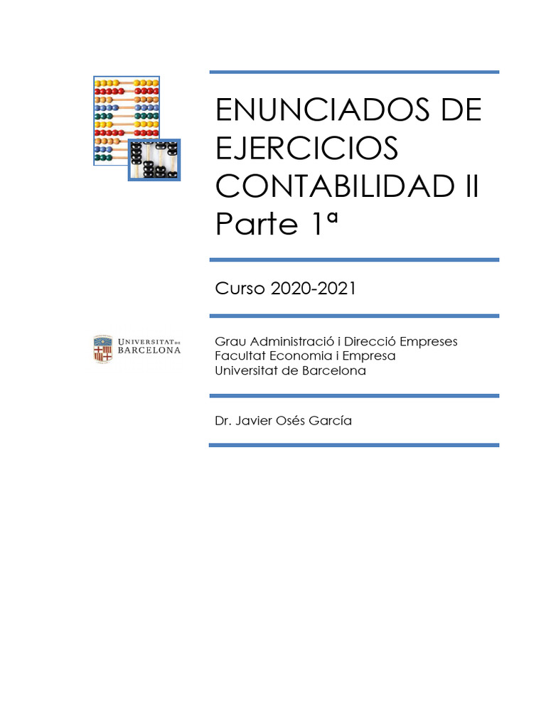 Enunciados Conta 2. Parte 1.2020-2021 Solo Enunciados | PDF | Contabilidad | Activo intangible