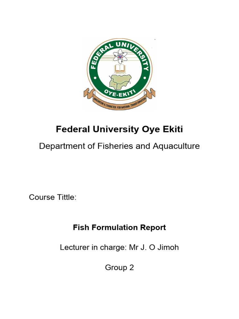 Feed Formulation Report | PDF | Nutrition | Diet & Nutrition